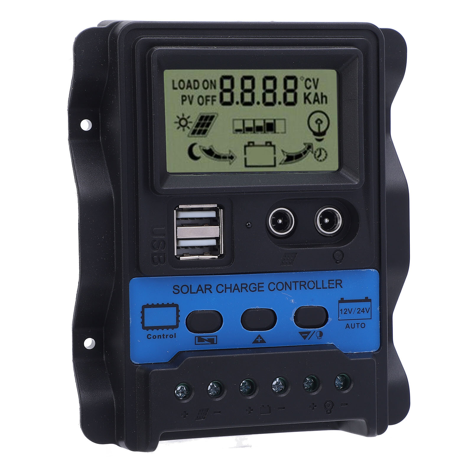 12 В 24 В ШИМ контроллер солнечной зарядки ЖК-дисплей двойной выход USB стабильная производительность солнечный контроллер для телефона планшета 100A