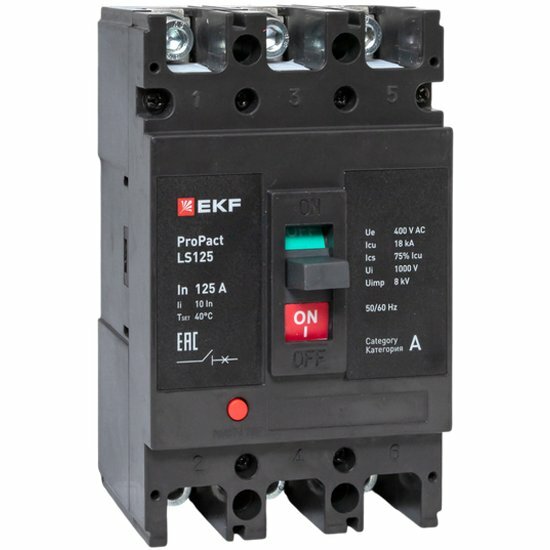 Автоматический выключатель силовой Ekf 3п 125А 18кА LS150 ProPact, mccb-125-18-3-125-ls