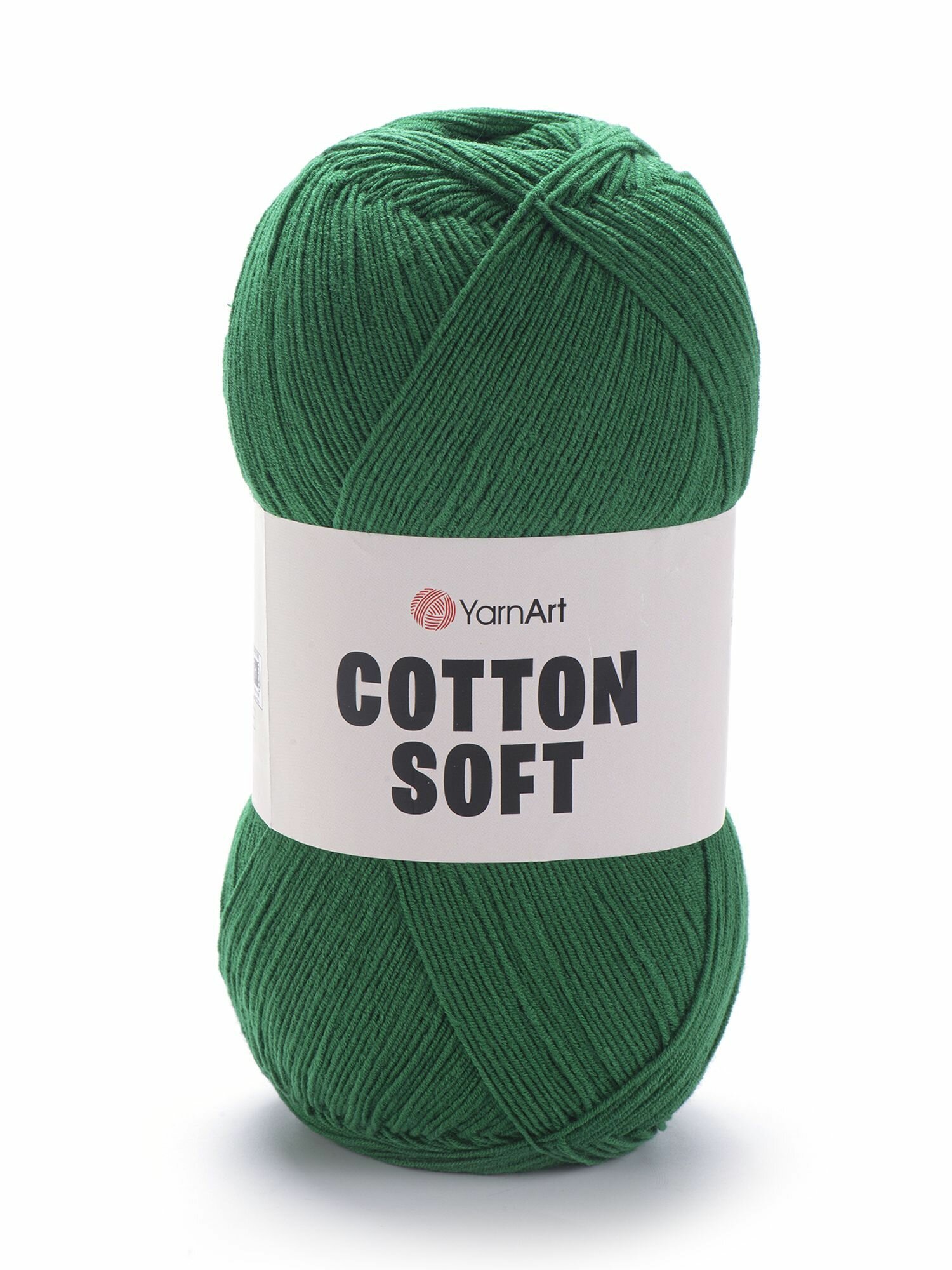 Пряжа Cotton Soft YarnArt, тём. зелёный - 52, 55% хлопок, 45% акрил, 5 мотков, 100 г, 600 м.