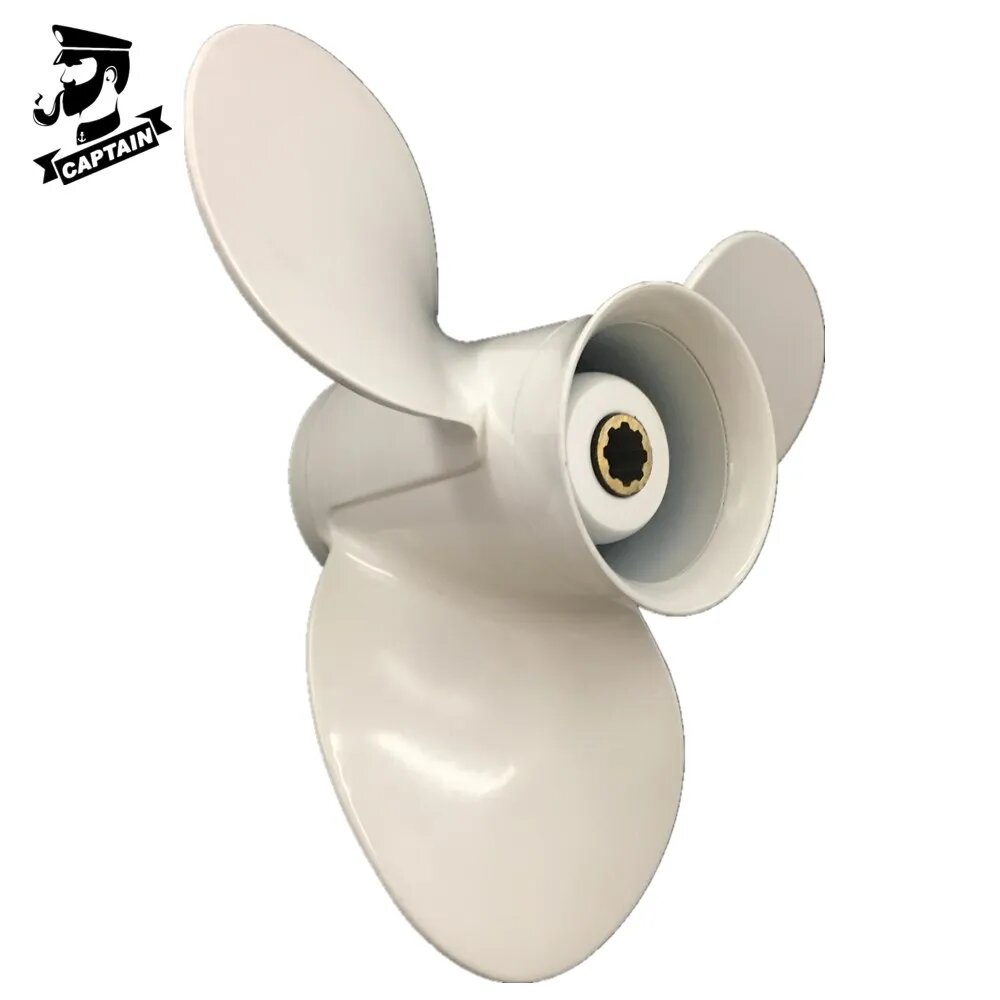Винт Captain Propeller 9 1/4x10 1/2 683-45943-00-EL подходит для подвесных двигателей Yamaha 9.9HP F9.9 15HP F15C F15 F20, алюминиевый 8-зубчатый разъем