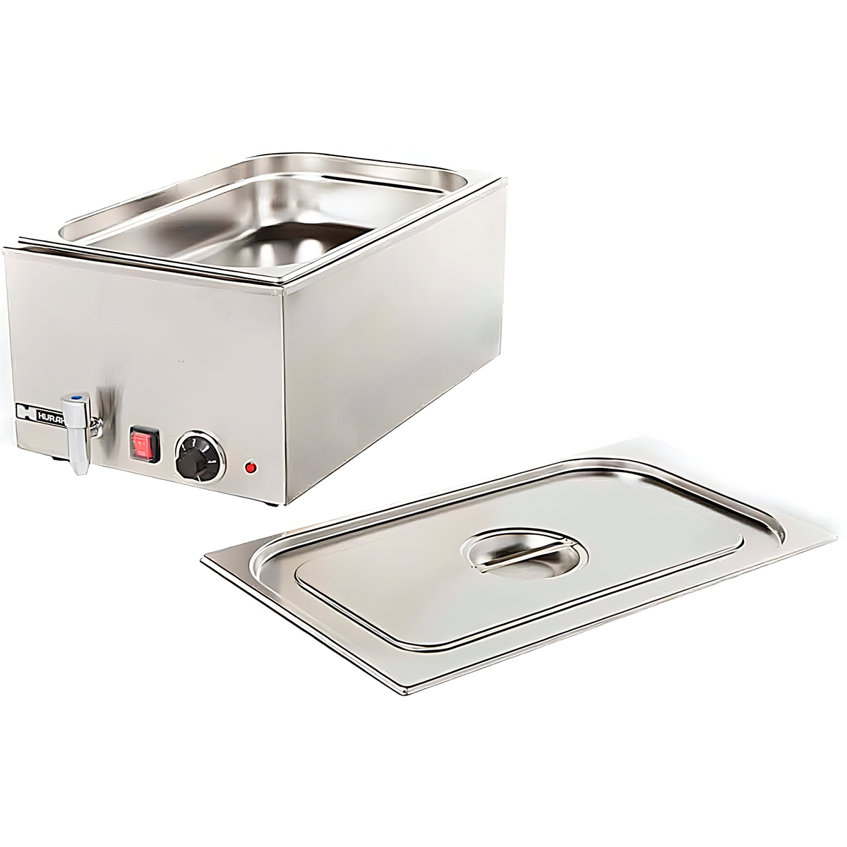 Мармит электрический HURAKAN HKN-BM3 (без гастроемкости). 1 кВт, нержавеющая сталь, кран для слива воды