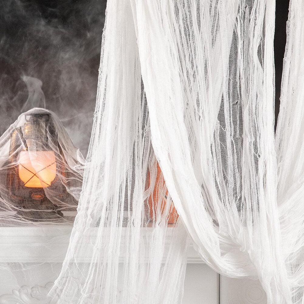 Винтажная ткань для Хэллоуина: Материя паутина для жуткой атмосферы привидений/бар/вечеринка аксессуары