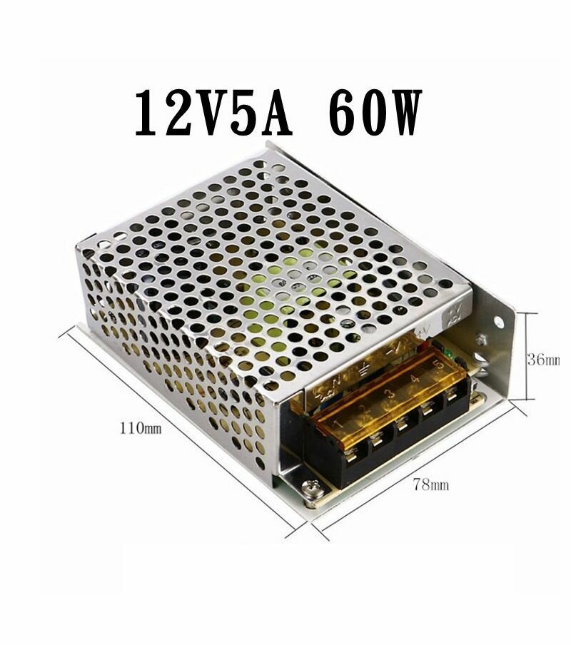 Драйвер для светодиодной ленты RX IP20, 60Вт, 12В (12V-5A-60W)