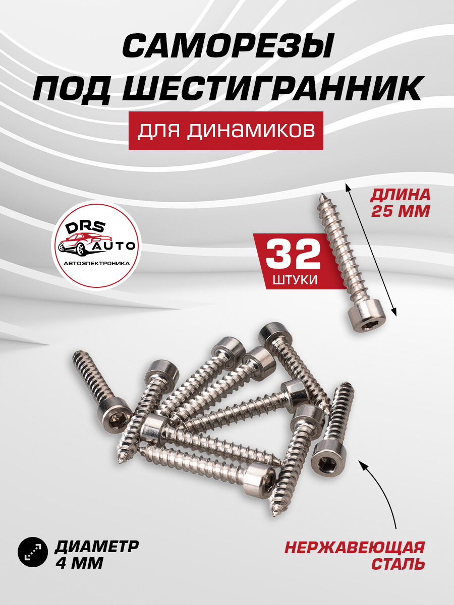 Саморезы шестигранник 32 шт / 4х25 / AurA WGS-425S / серебро