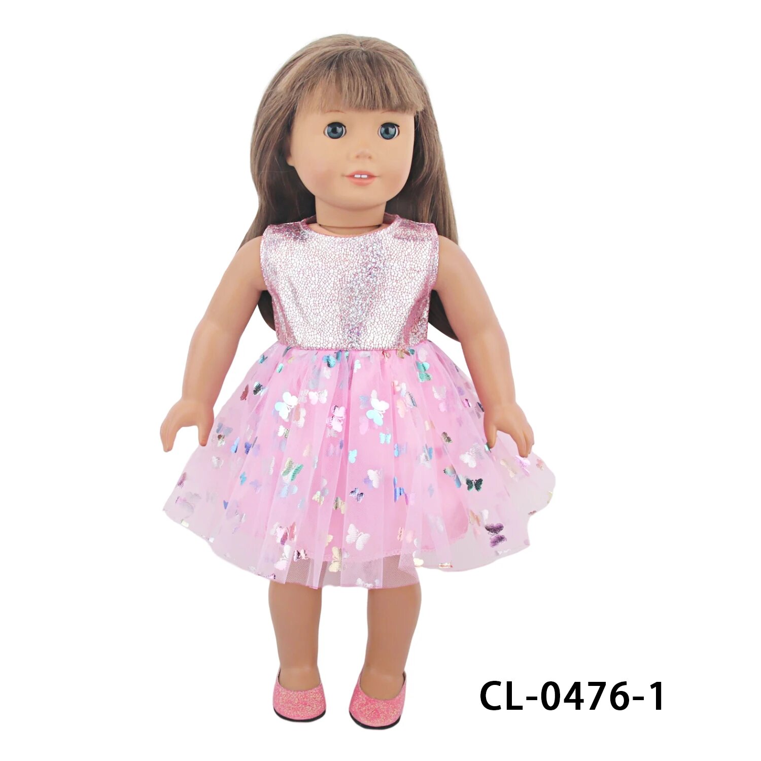 Кукольное платье розового цвета для кукол 43 см CL-0476-1