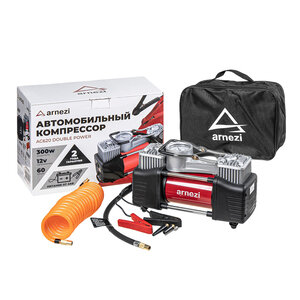 Компрессор автомобильный 10 атм 60 л/м 300вт 25а двухцилиндровый ac620 double power ARNEZI арт. a030