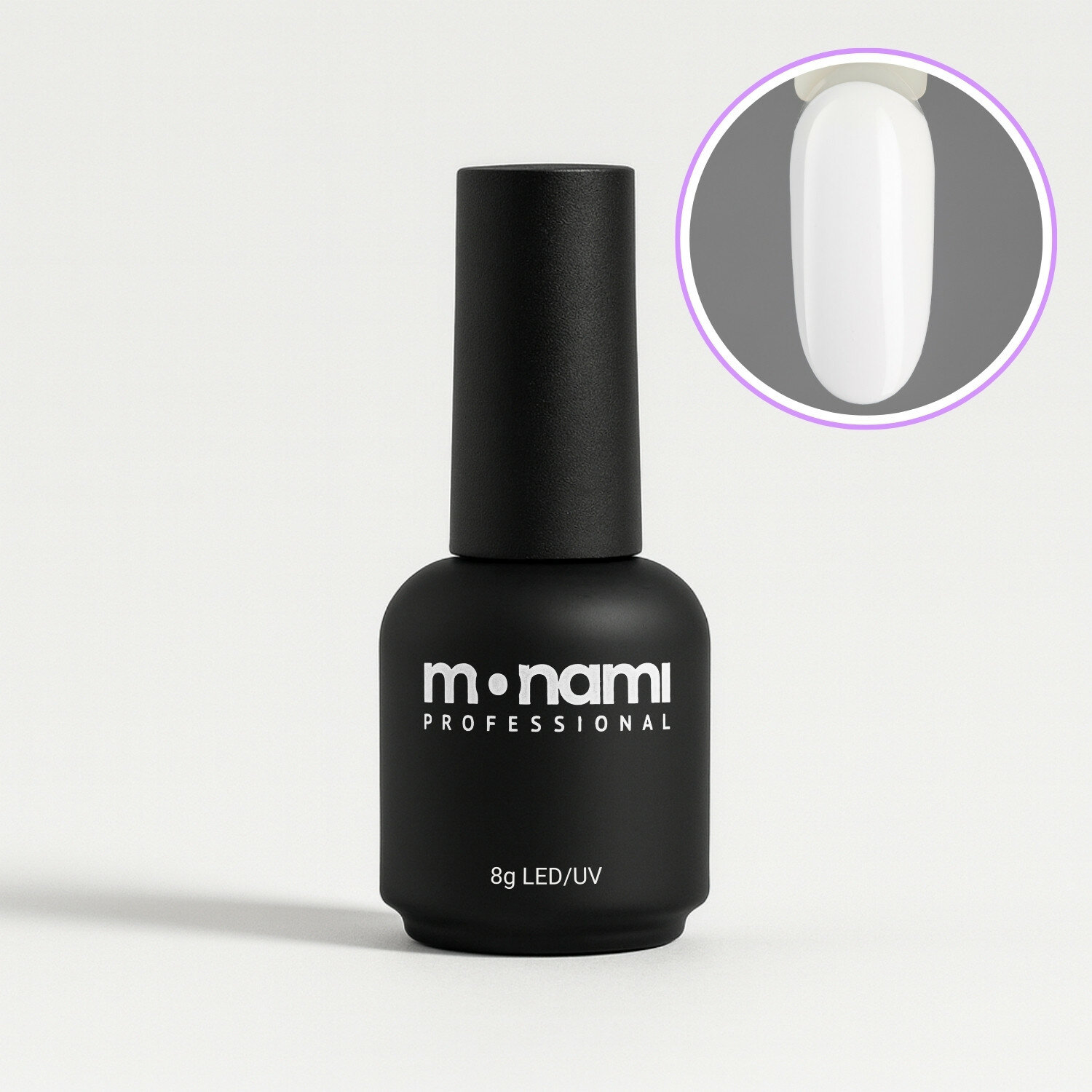 Гель-лак Monami №002 ультра белый 8 мл кипельно белый с синим подтоном, плотный