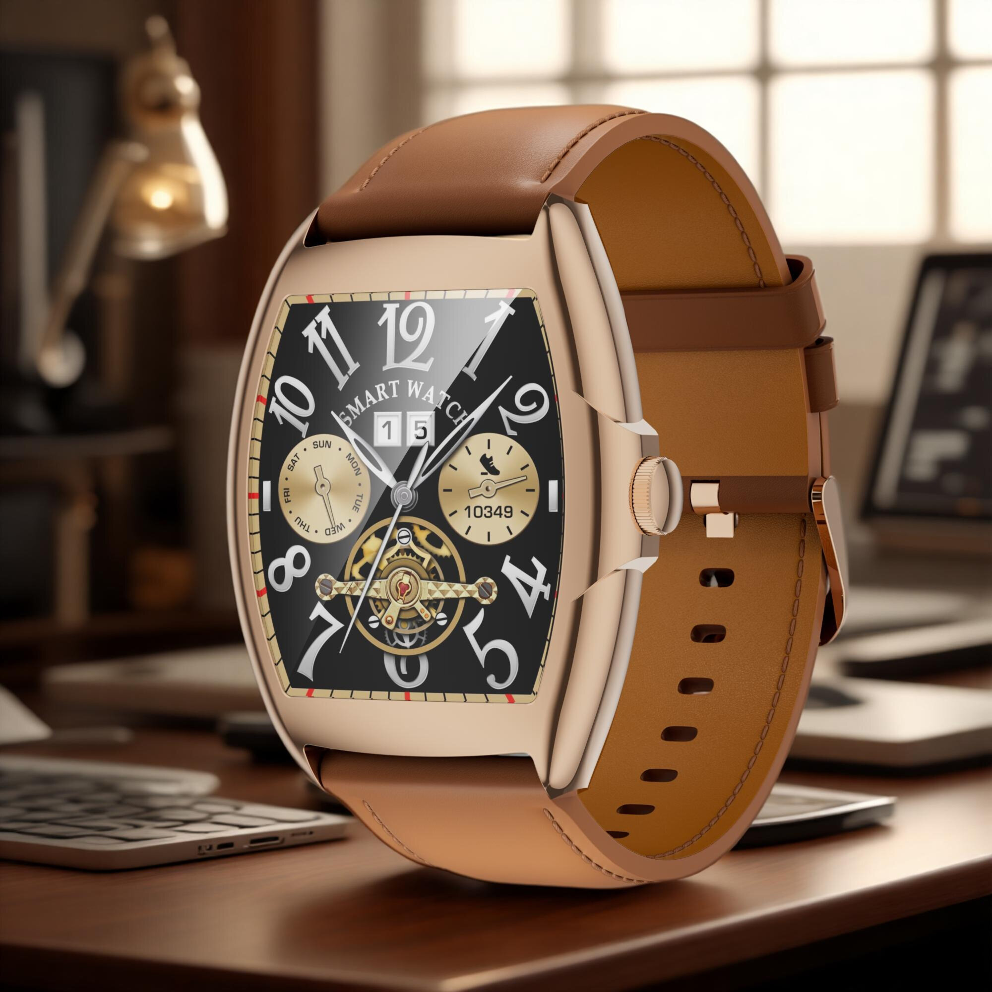 Мужские смарт часы, модная трендовая форма бочонка