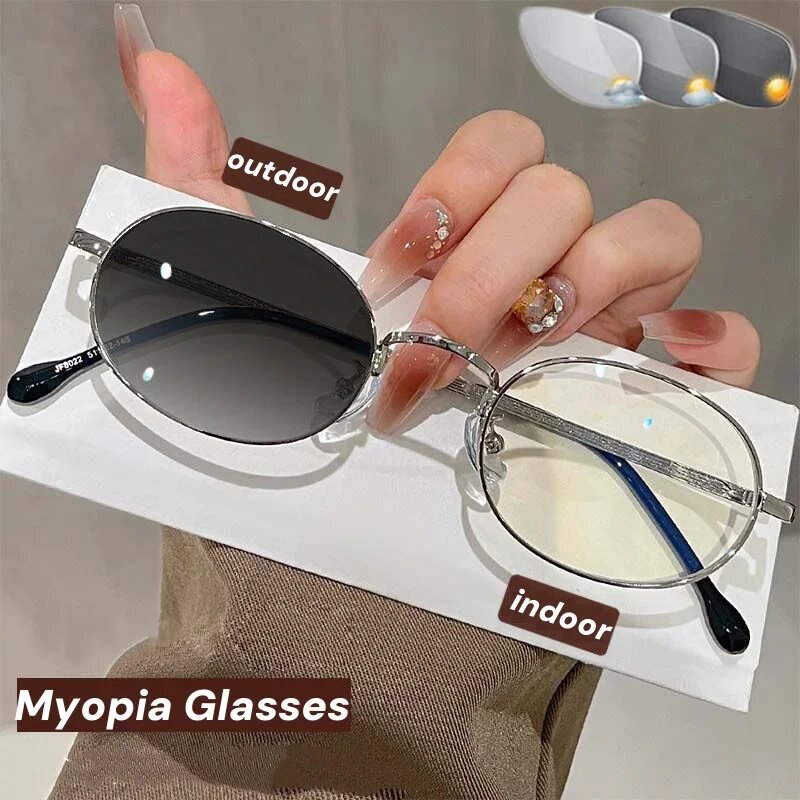 Очки для близорукости ретро sliver(grey) -1.0
