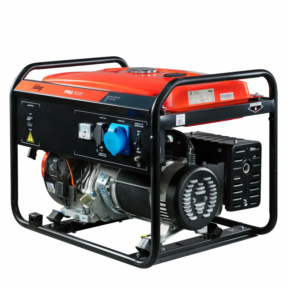 Генератор бензиновый FUBAG PRG 6000, 5.5 кВт, AVR, однофазный, 220 В