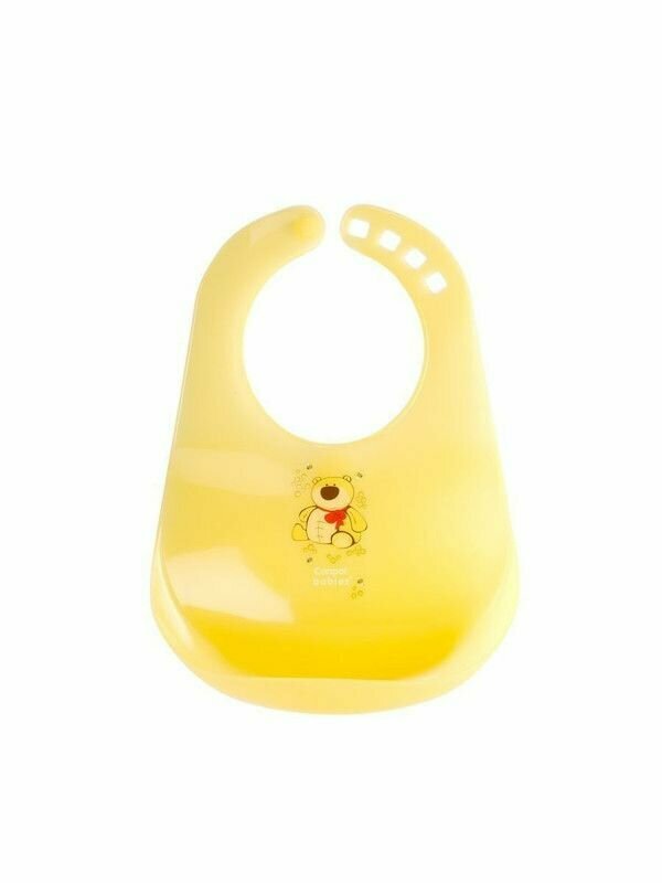 Нагрудник Canpol Babies, пластик, большой карман, желтый, от 1 года, унисекс