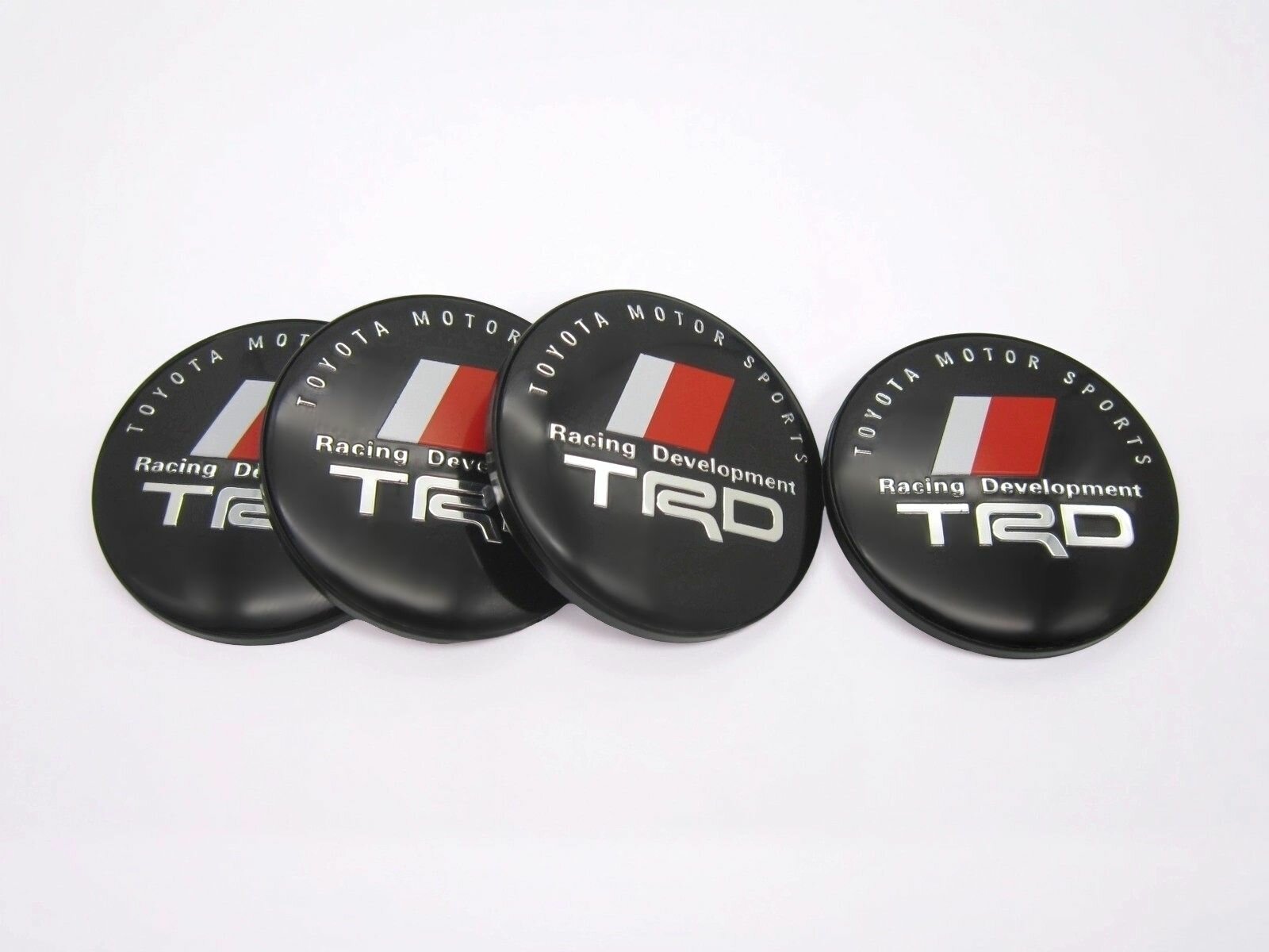 Колпачки заглушки на литые диски КиК TRD black 62/55/10, комплект 4 шт.