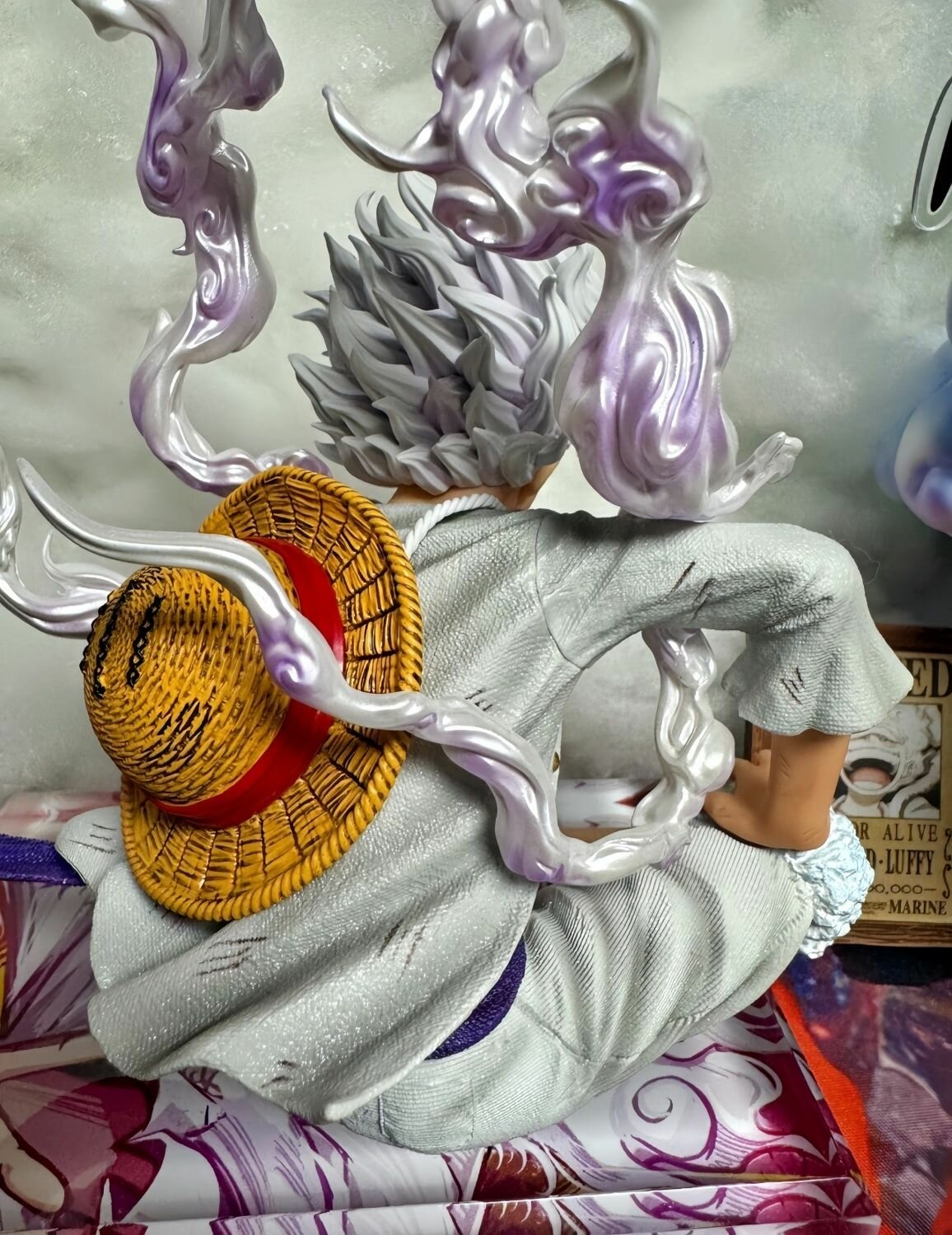Ника Луффи One Piece Эксклюзивная GK статуэтка в сидячей позе, ограниченная коллекционная модель с эффектом дыма 15cm
