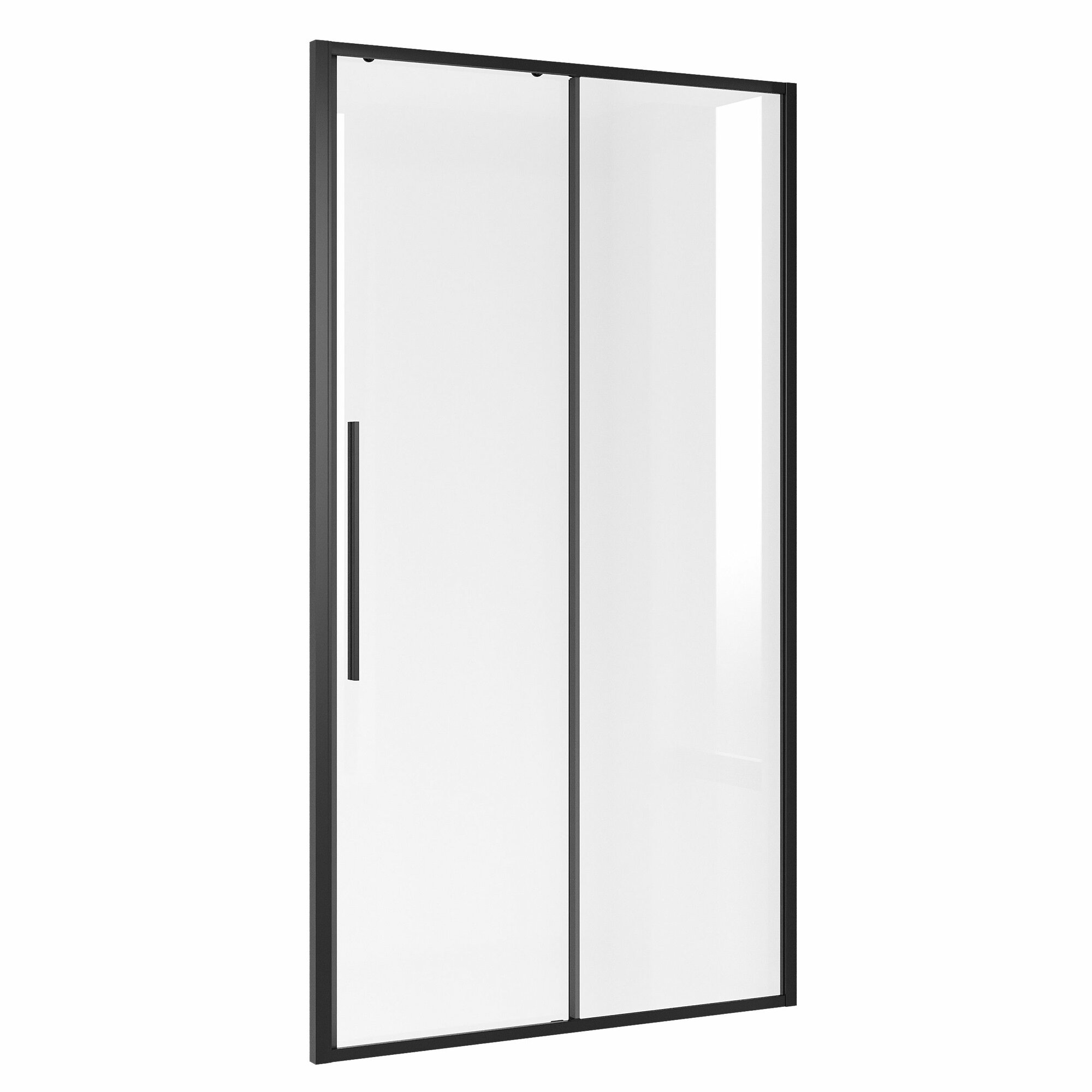 Дверь в нишу Niagara Nova NG-84-14AB (140х195) черный матовый, стекло прозрачное, дверь раздвижная,1 место