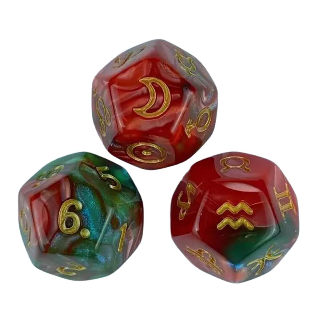 Набор из 3-х 12-гранных кубиков созвездий-набор второй