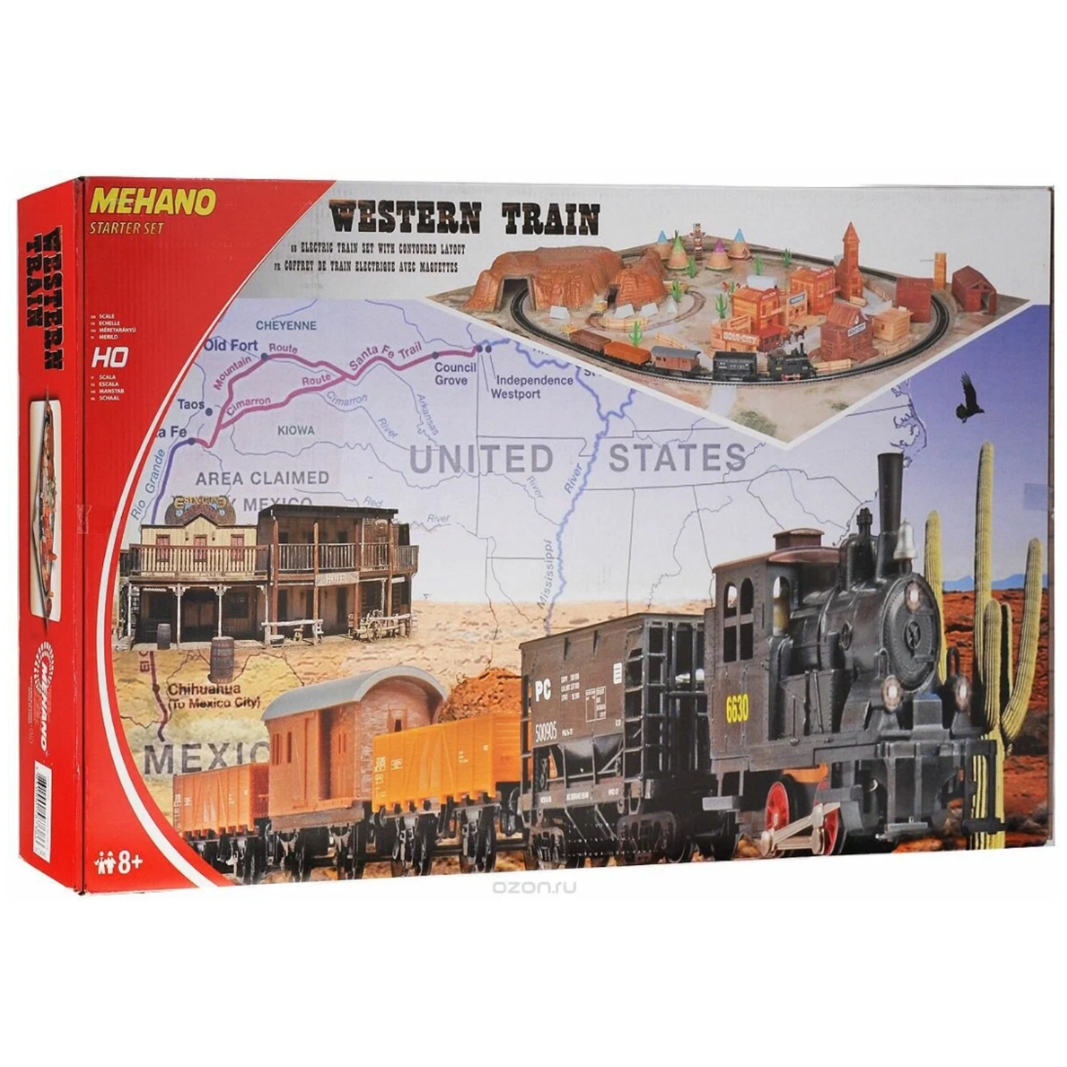 Детская железная дорога Mehano "Western Train" с ландшафтом, масштаб Н0, T109