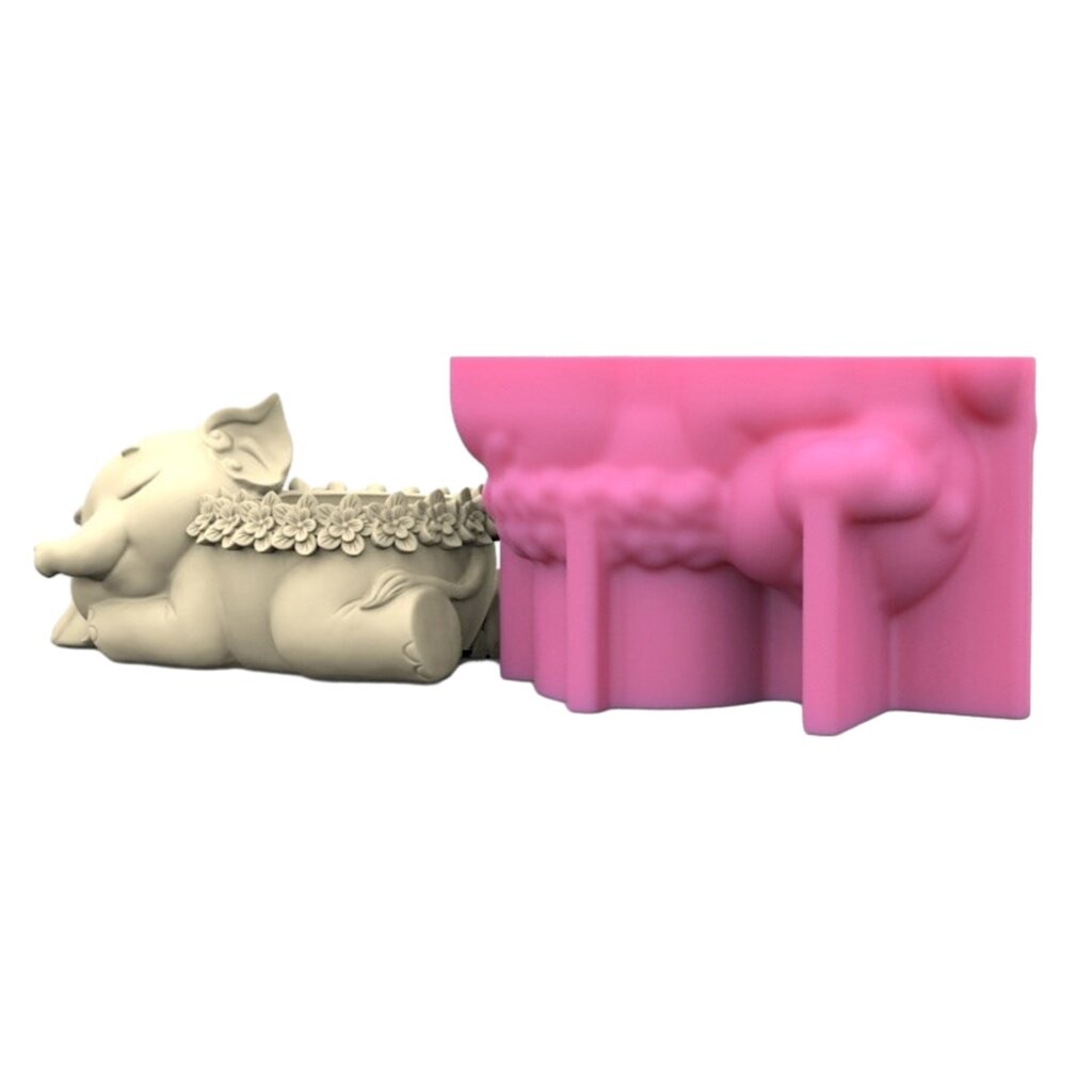 Слон Гипсовые Цветочные Горшки Форма Из Силиконовой Смолы Форма Для Литья Эпоксидной Смолы Ваза Для Суккулентов Цементная Форма Форма Для Подсвечника