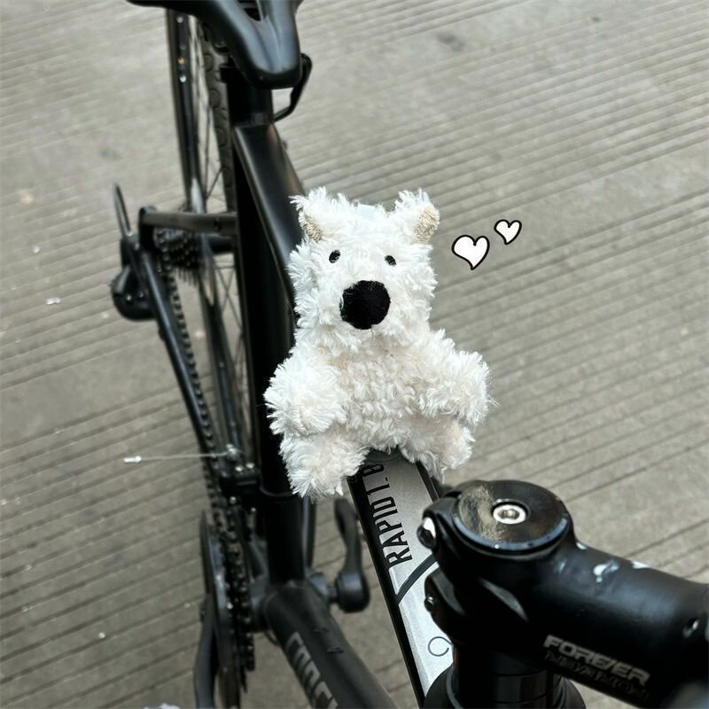 Кукла-фигурка для велосипеда West Highland Puppy, подвеска на горном велосипеде, магическая лента, руль гоночного