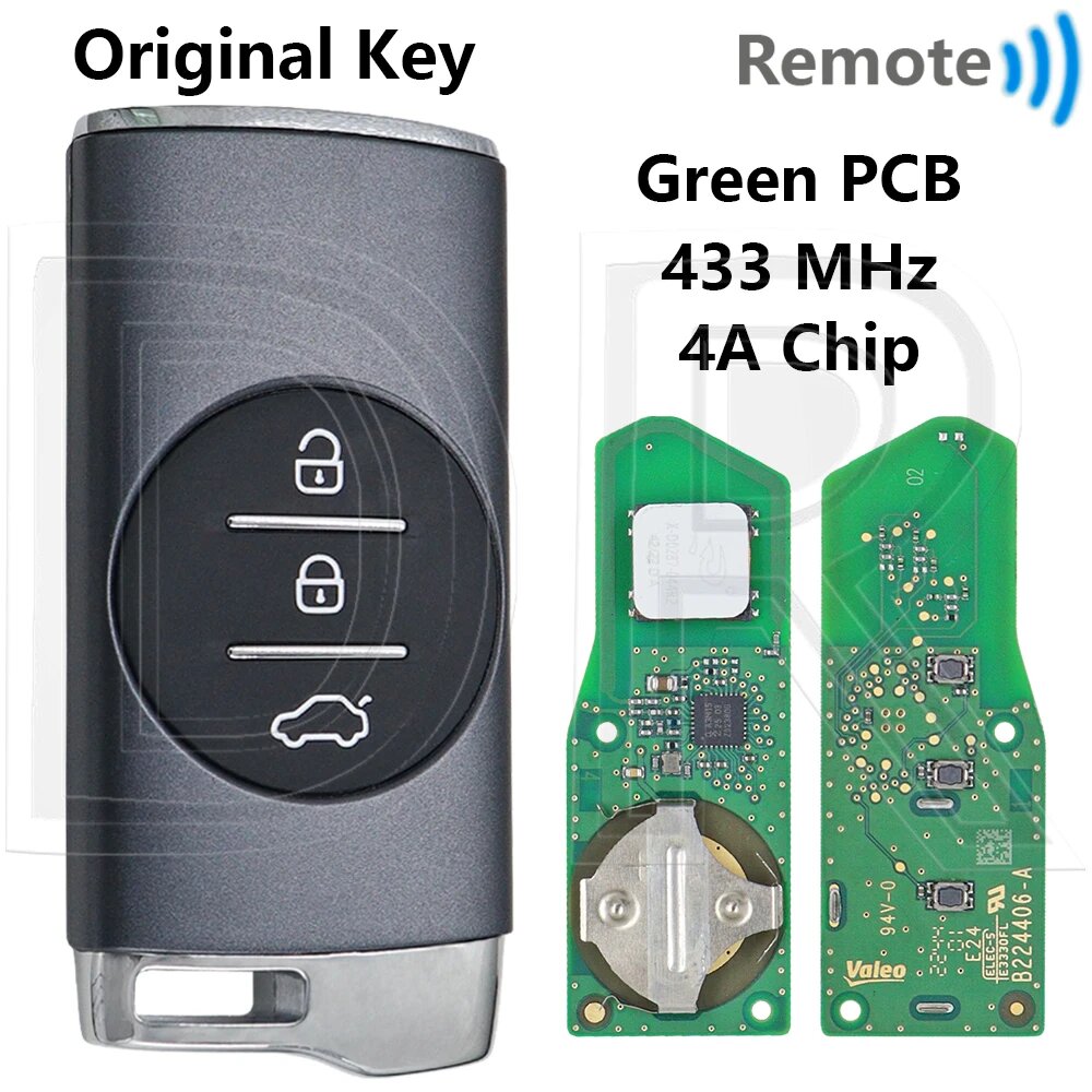 Отличный чип 4А, 433 МГц, оригинальный автомобильный ключ дистанционного управления для Chery New Tiggo 7plus 8Plus 3X 5X TX TXL LX Exeed Vantas Grey Green PCB