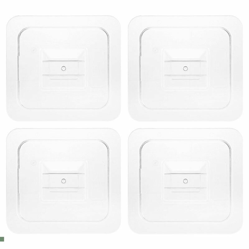 4 шт. контейнеров для еды, сетчатые крышки, офисные фруктовые контейнеры, пыленепроницаемые, 17.50X16.00X2.50CM, белый акрил