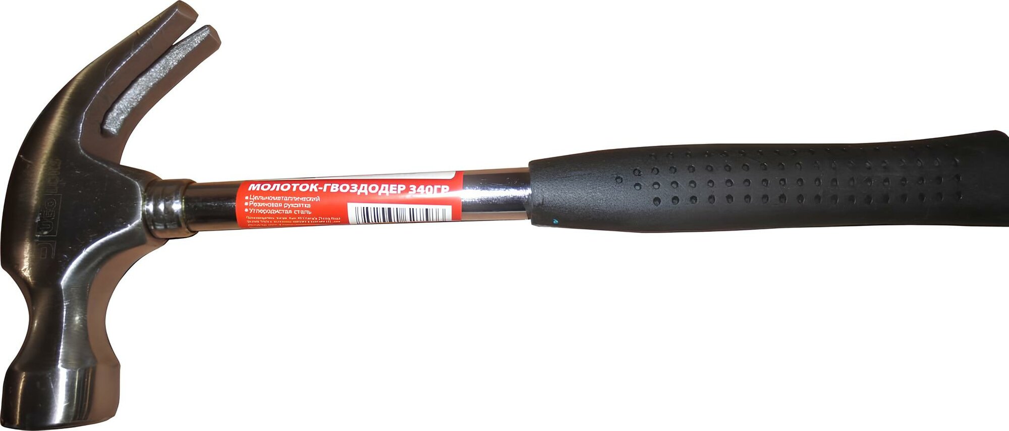 Молоток-гвоздодер UGO LOKS, материал: цельнометаллическая рукоятка, металлический боёк, вес: 340 г.