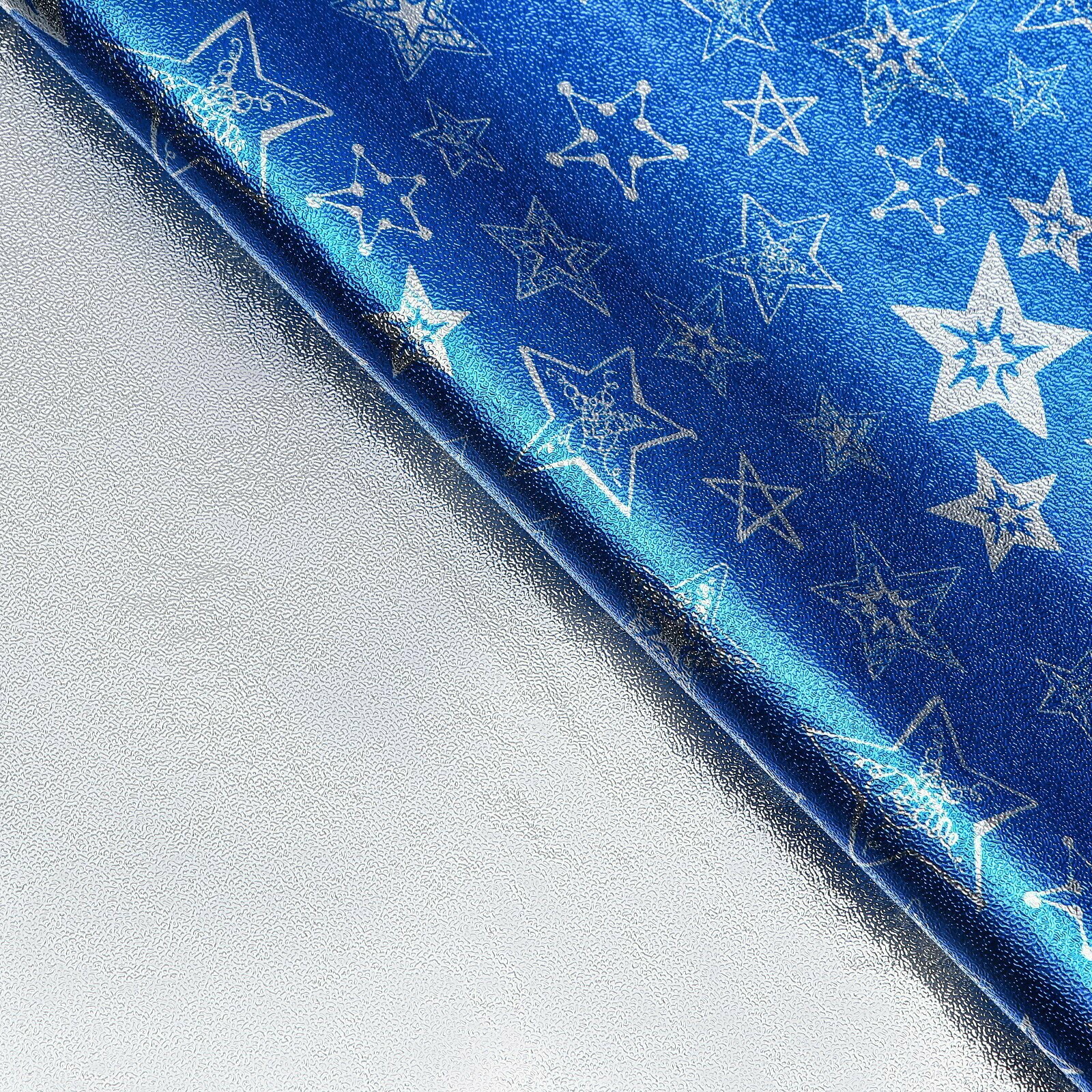 Плёнка упаковочная новогодняя фольгированная "Звездочки", 70x50 см, синий, 20 шт.