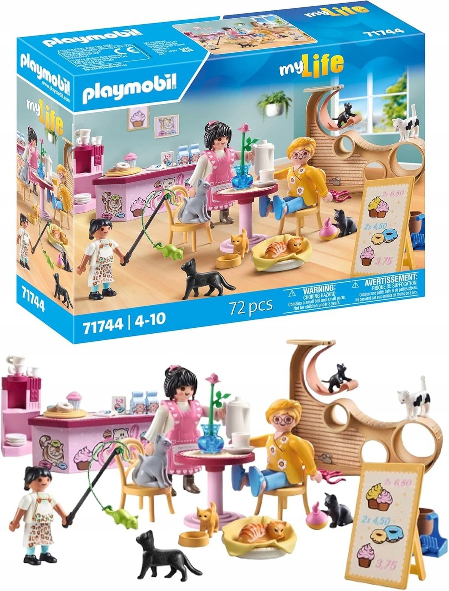 Конструктор Playmobil My Life - Кошачье кафе с фигурками и аксессуарами - Плеймобиль 71744