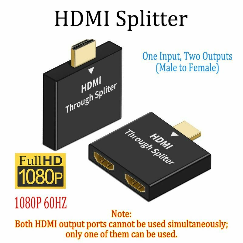 Разветвитель HDMI 1080P 60 Гц HDMI HUB, один вход, два выхода, адаптер «папа-мама», аксессуар для монитора и ноутбука PC