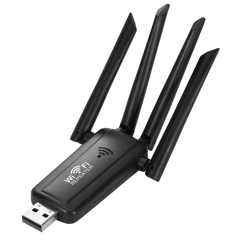 4 антенны USB беспроводной ретранслятор, усилитель сигнала Wi - Fi, одночастотный 300M сетевой расширитель, 2.4G супермодель, — фото 1
