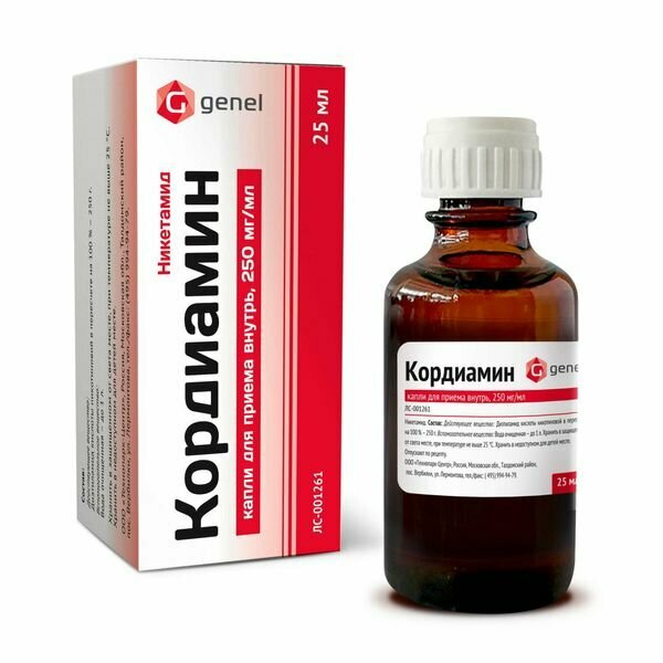 Кордиамин капли для приема внутрь 250мг/мл 25мл