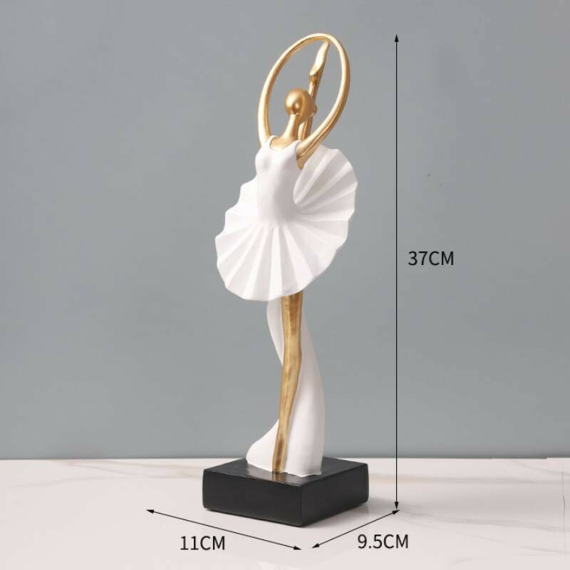 Chic ballet girl resin figurine minimalist home office decoration artwork style b