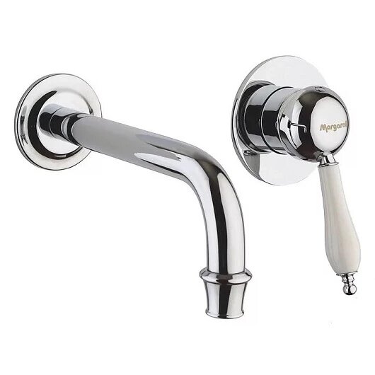 Смеситель встраиваемый для раковины Margaroli Classica хром/белый RU1002AA01CR