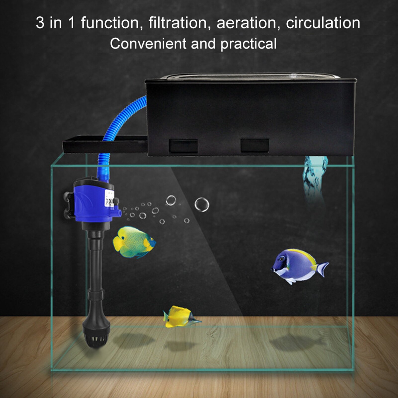ZY VS 3 в 1 аквариумный бесшумный фильтр погружной насос для аквариума кислородная аэрация CN Plug 220-240 В