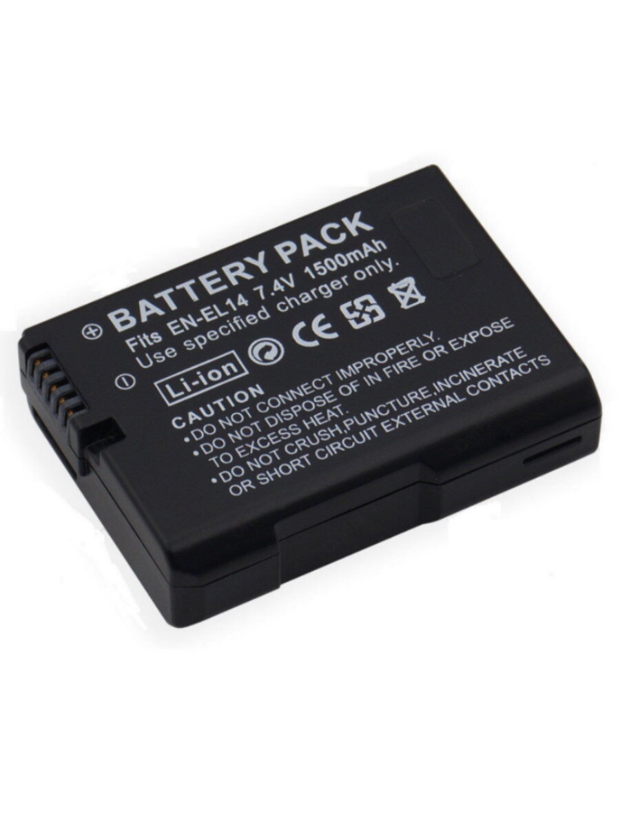 Аккумулятор для фотоаппарата Nikon EN-EL14, 7.4V, 1500mAh, код BAT-CAM-12