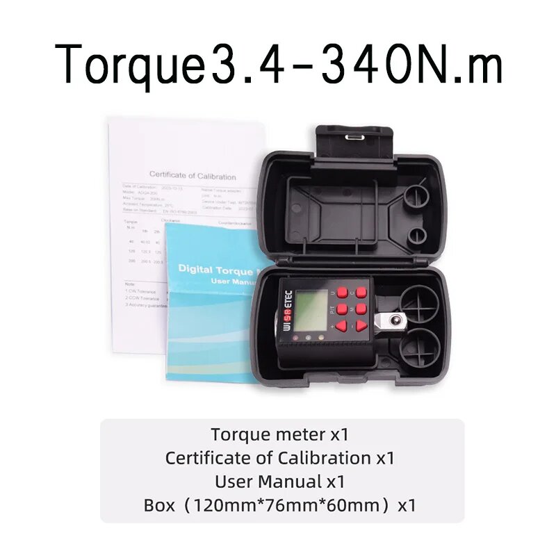 Цифровой Динамометрический Ключ WISRETEC С ЖК-дисплеем Для Точного Измерения Силы, Torque3.4-340N. m
