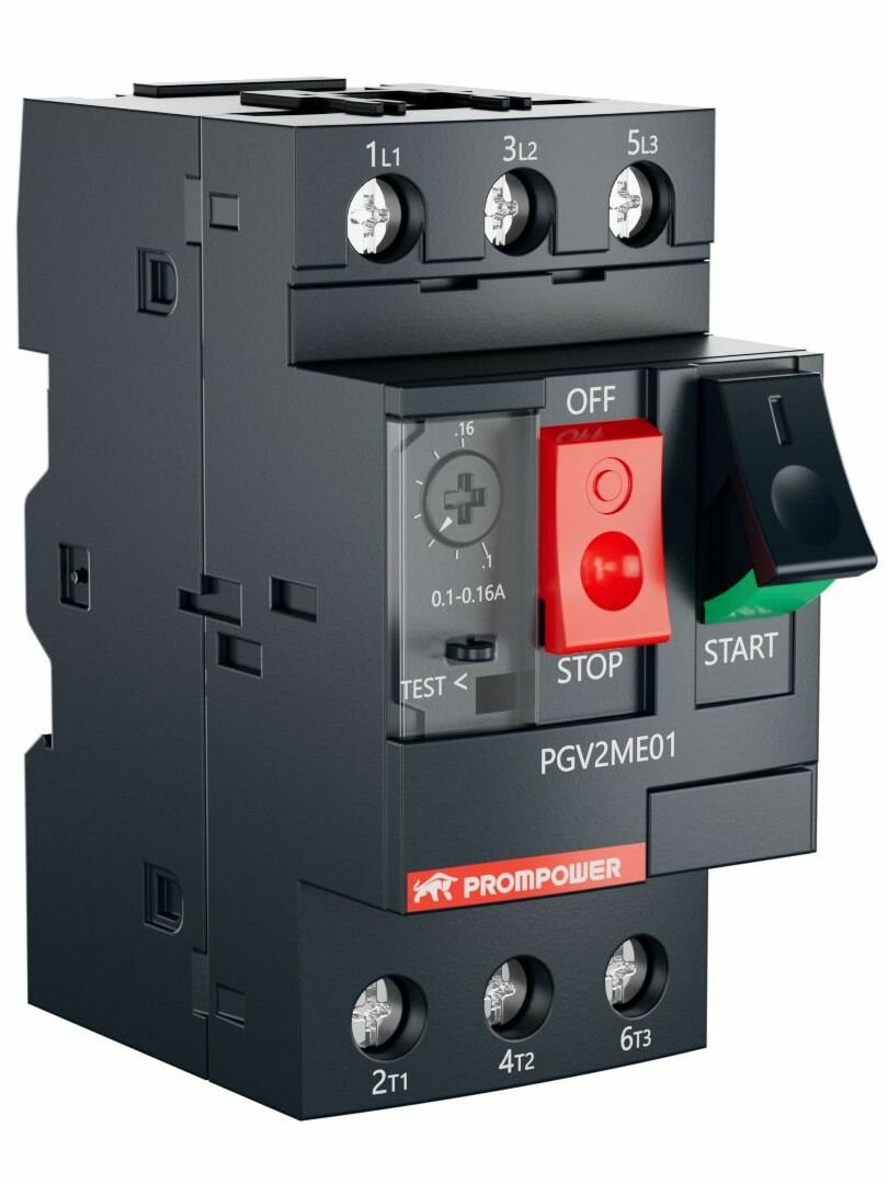 Автоматический выключатель защиты двигателя Prompower PGV2-ME01 серии Pulse, 0,1-0,16(A)