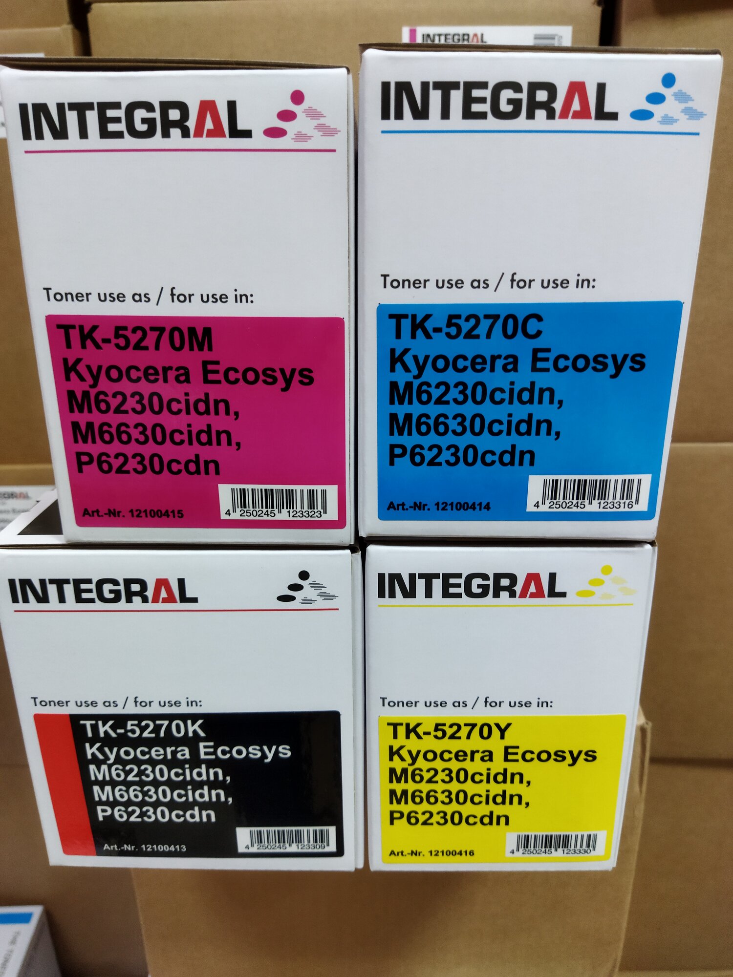 Комплект цветных картриджей INTEGRAL TK-5270 CYMK для Kyocera Ecosys MA3500cix/cifx, PA3500cx