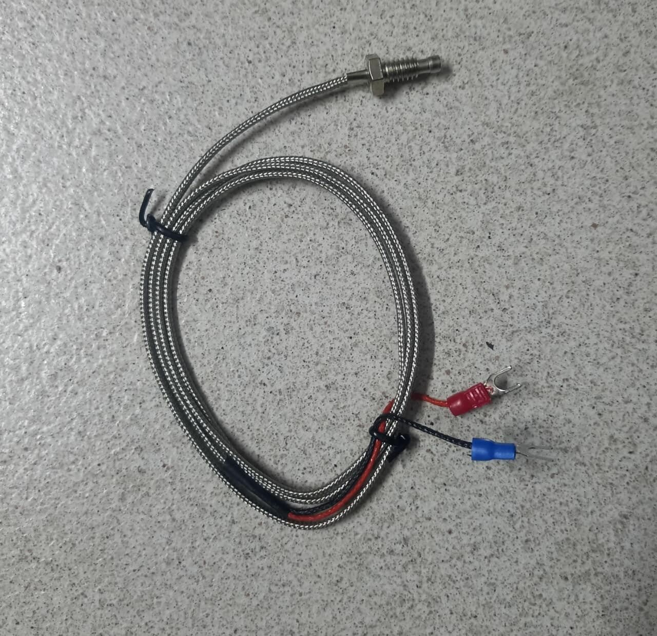 Термопара типа К с резьбой от -0 до +600С, 6мм. 1 метр.