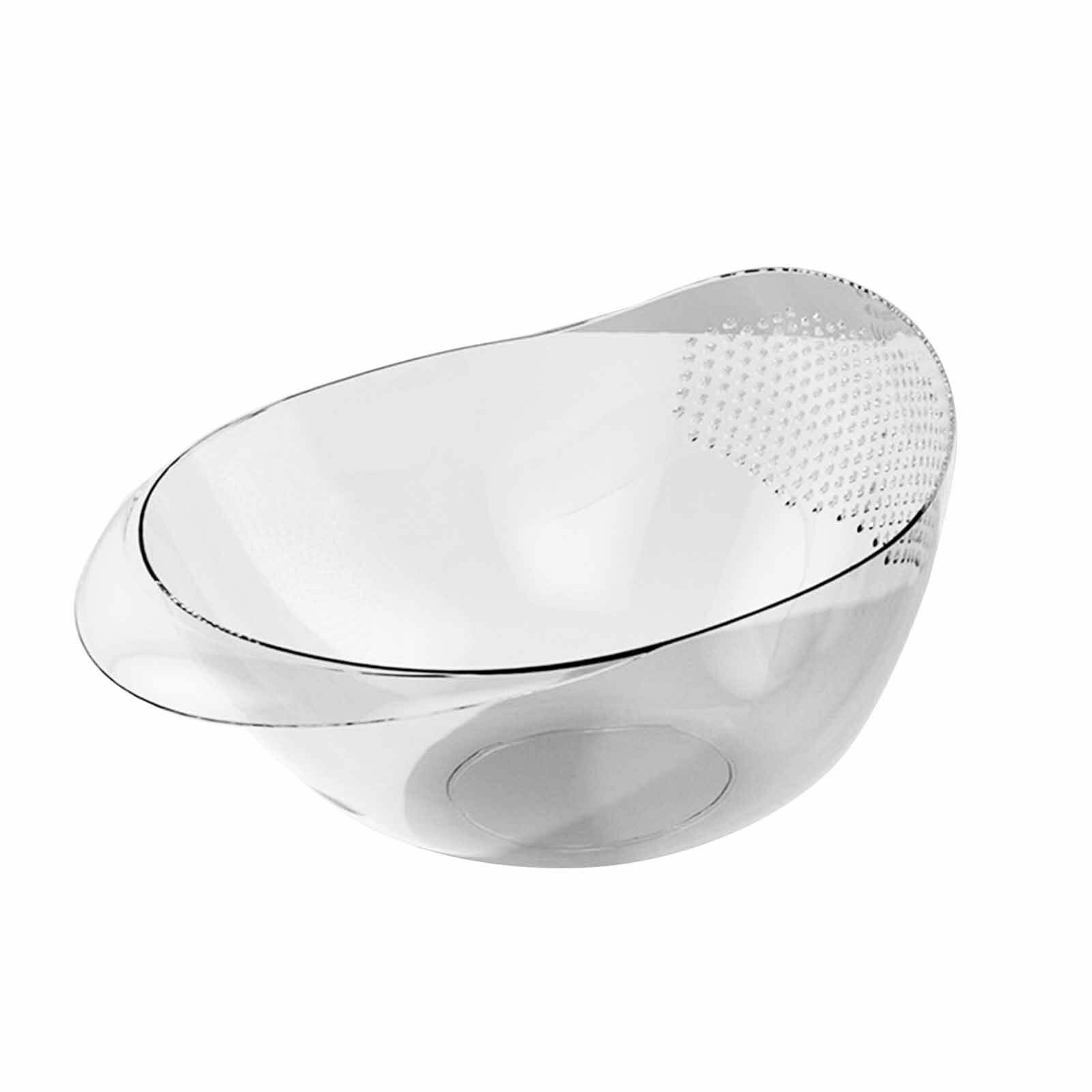 Многофункциональная пластиковая чаша для мытья риса с боковыми ситами, прозрачный дуршлаг для промывки риса на кухне