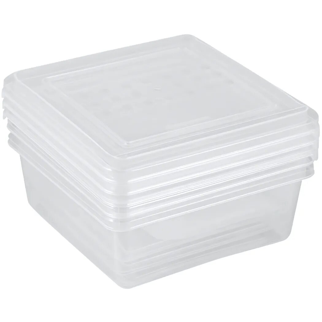 Набор контейнеров для заморозки 3шт 1л «Asti», прозрачные, пластиковые