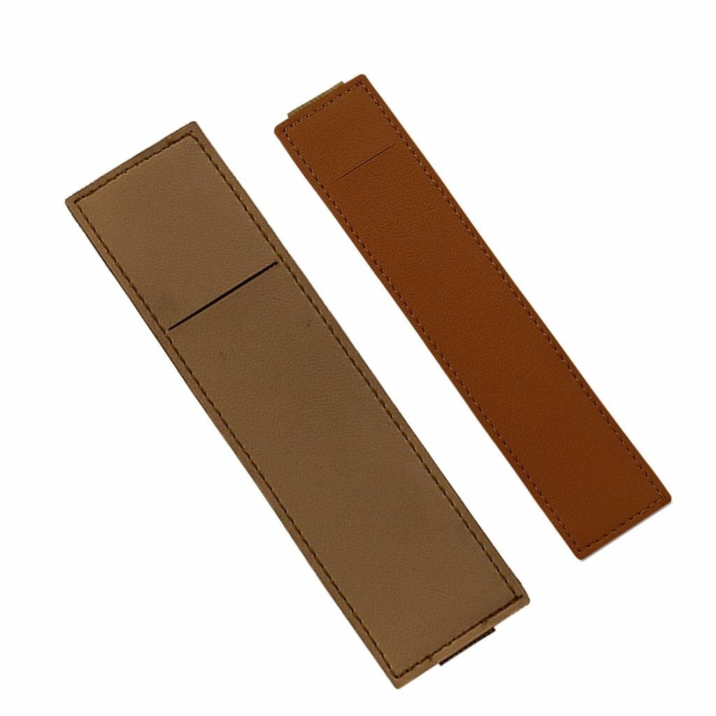 2 зажима для ручек для блокнота, эластичные ремешки-резинки, чехлы для ручек, один большой и один маленький-коричневые