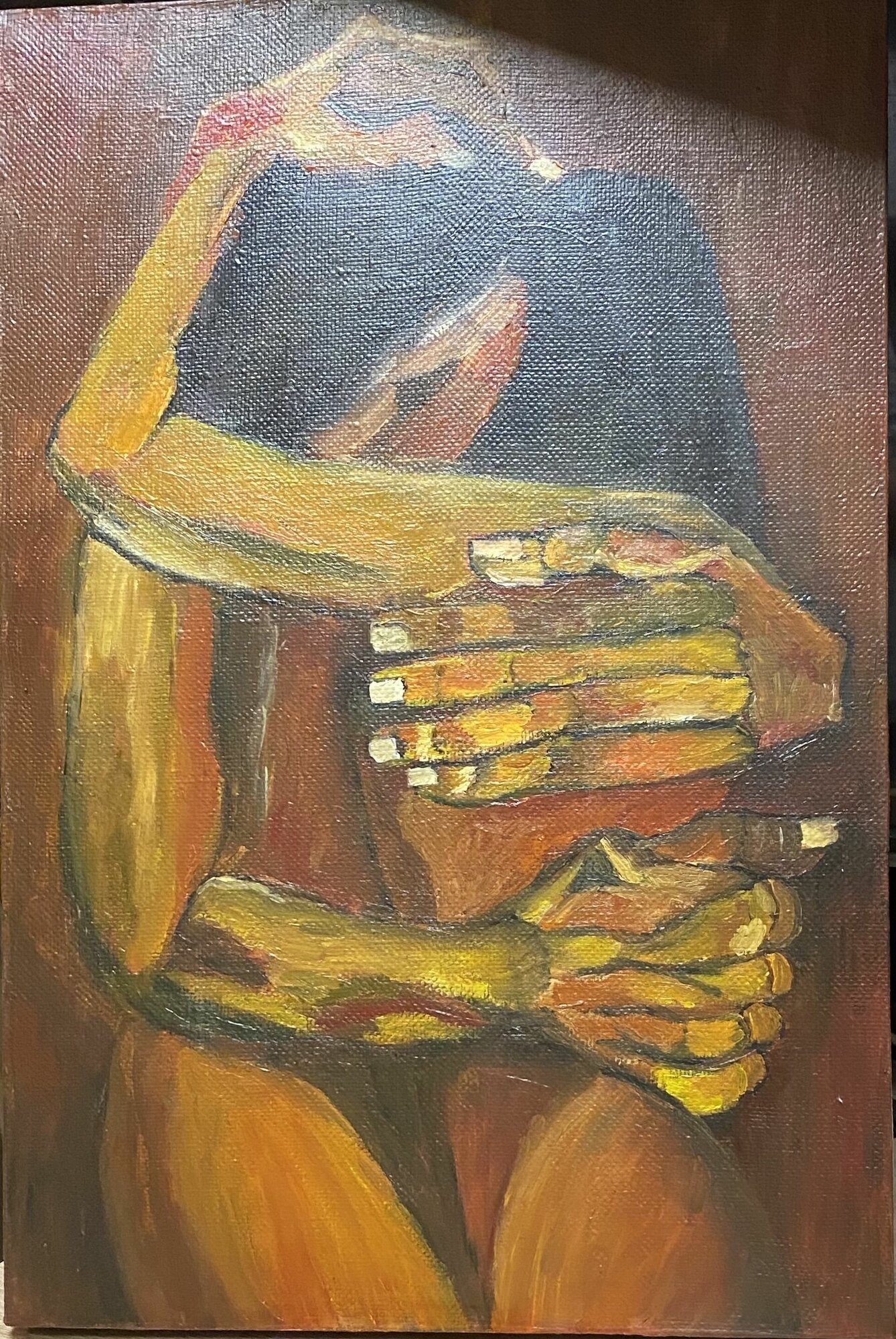 Картина маслом. Двое. 40/60. Холст. Масло. Художник Миляева НН