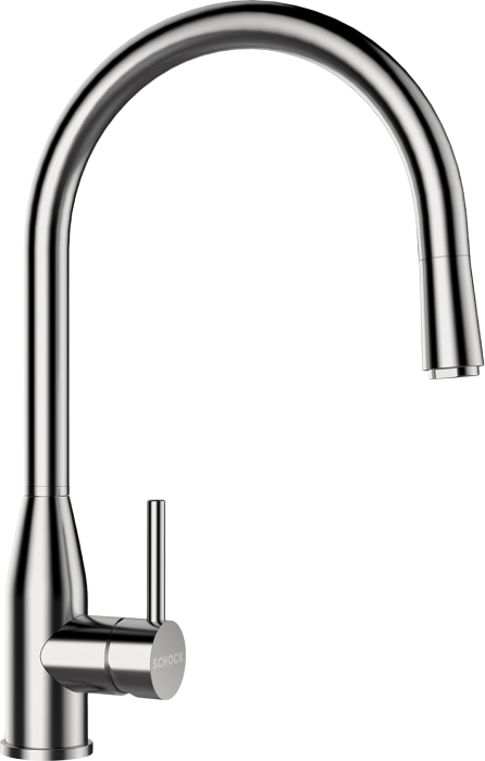 Смеситель для кухни Schock Kavus-D выдвижной излив, нержавеющая сталь