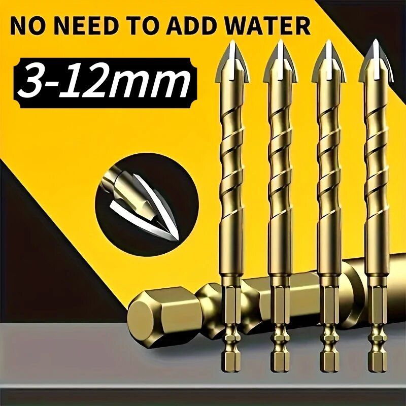 1 Шт. Набор Сверл По Камню 3-12 Мм Для Цемента, Кирпича, Плитки, Дерева, Стекла