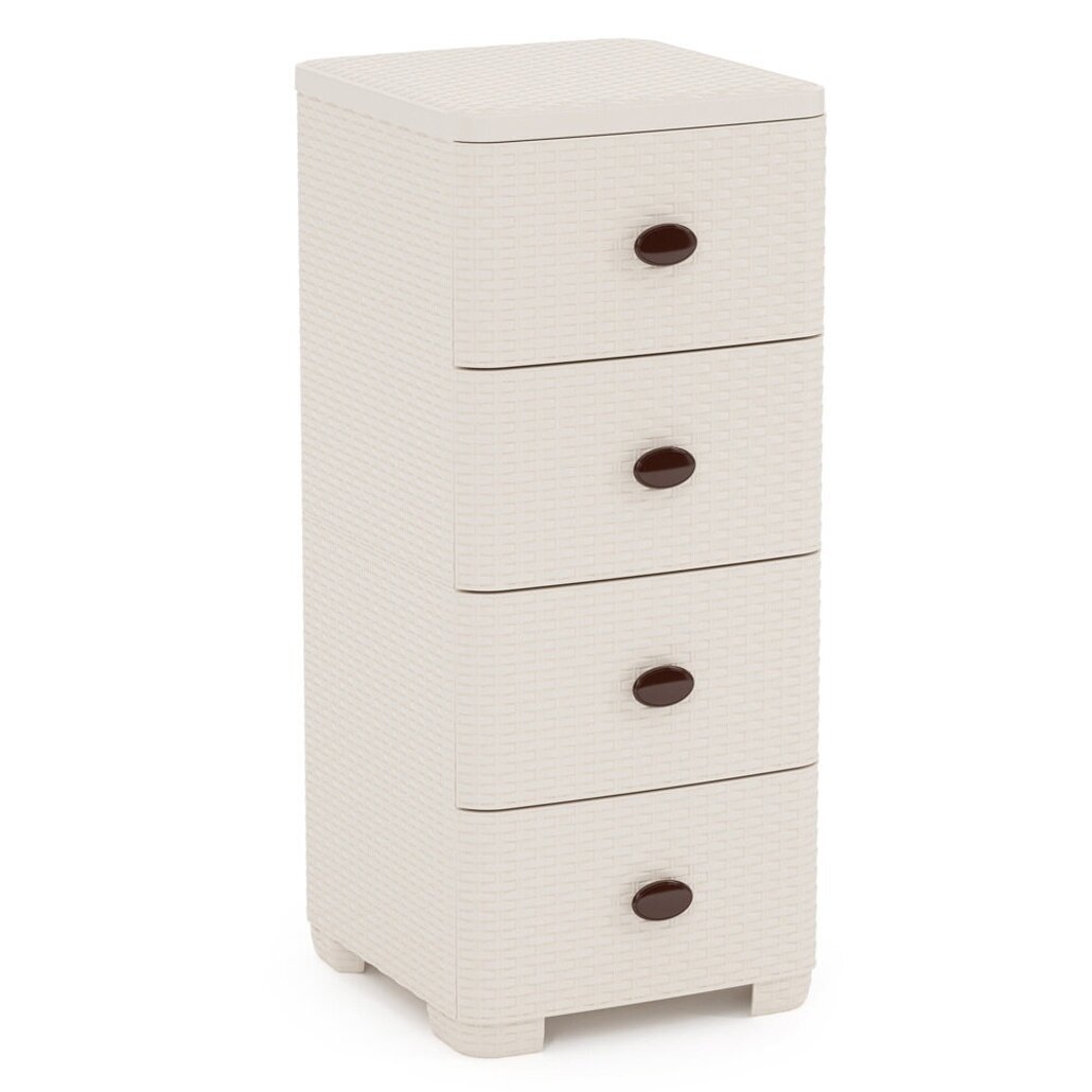 Комод 4-х секционный "Плетенка", слоновая кость, 375*360*83мм, удобный и стильный