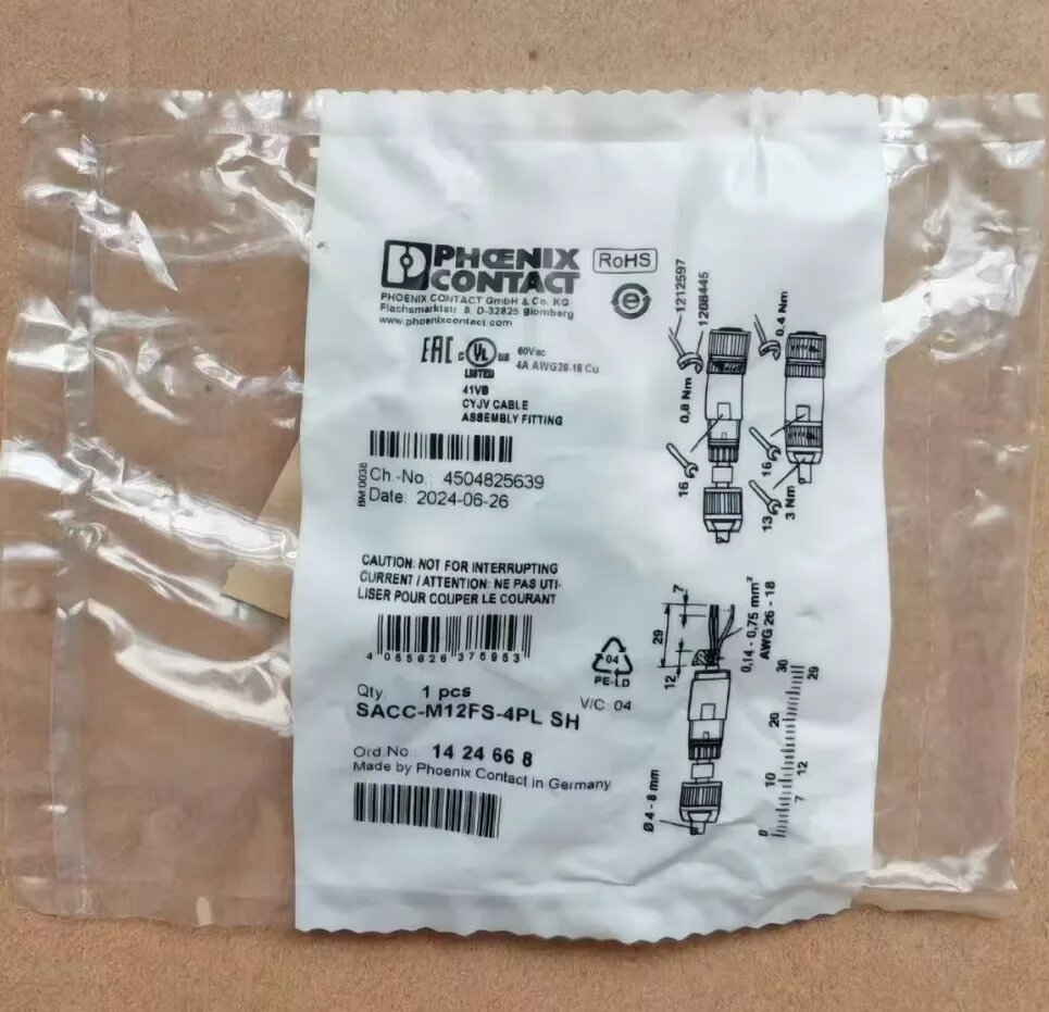 Phoenix Contact разъем SACC-M12MS-4PL SH 1424666 и SACC-M12FS-4PL SH 1424668 1424668-1PCS