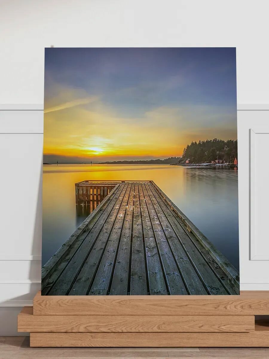 Картина "Пирс на реке", на стену 30х40см 1шт.