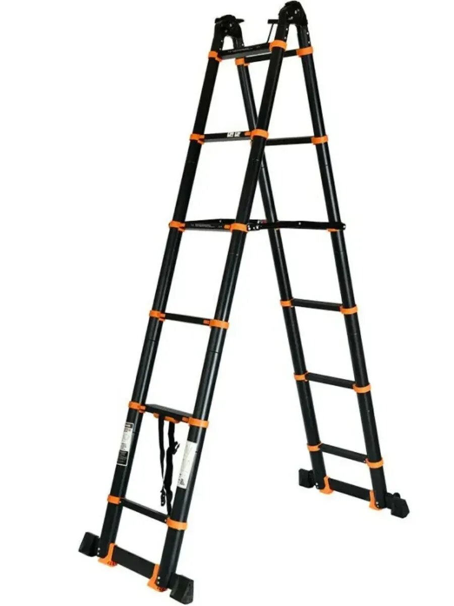 Лестница телескопическая алюминиевая двухсекционная 660 см 22,8 кг STARTUL Black Line (ST9932-066)