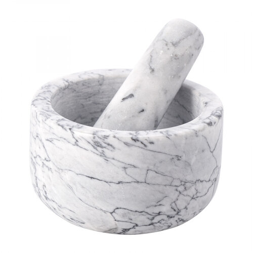 Ступка Liberty Jones Marm 12.7х7.6 см, с пестиком, белый мрамор (LJ0000459)
