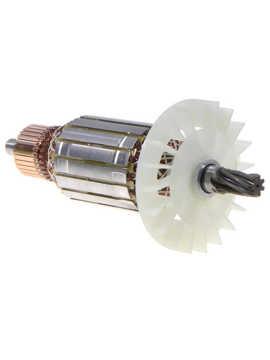 Ротор (Якорь) (L-221 мм, D-59 мм, 7 зубов, наклон вправо) для молотка отбойного ЗУБР ЗМ-60-2200 ВК Бетонолом